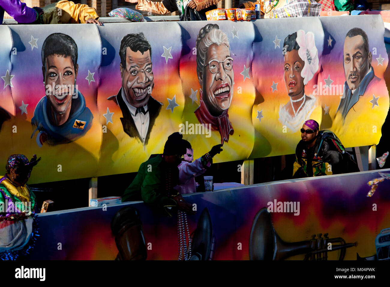 Mardi Gras African American Heroes Float Stock Photo - Alamy
