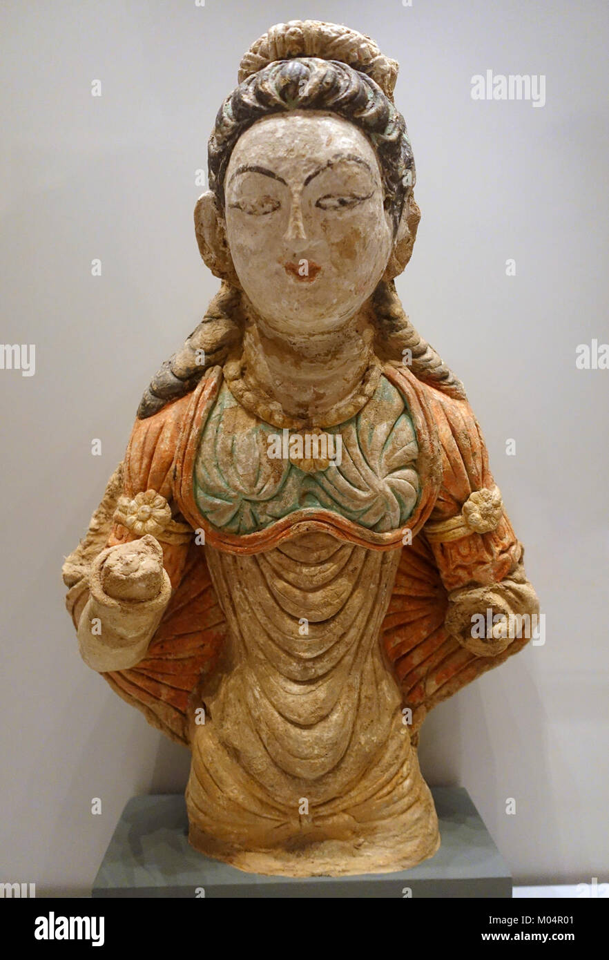 This 5th-6th century AD bust of a Devata, discovered in Shorchuk, Kirin ...