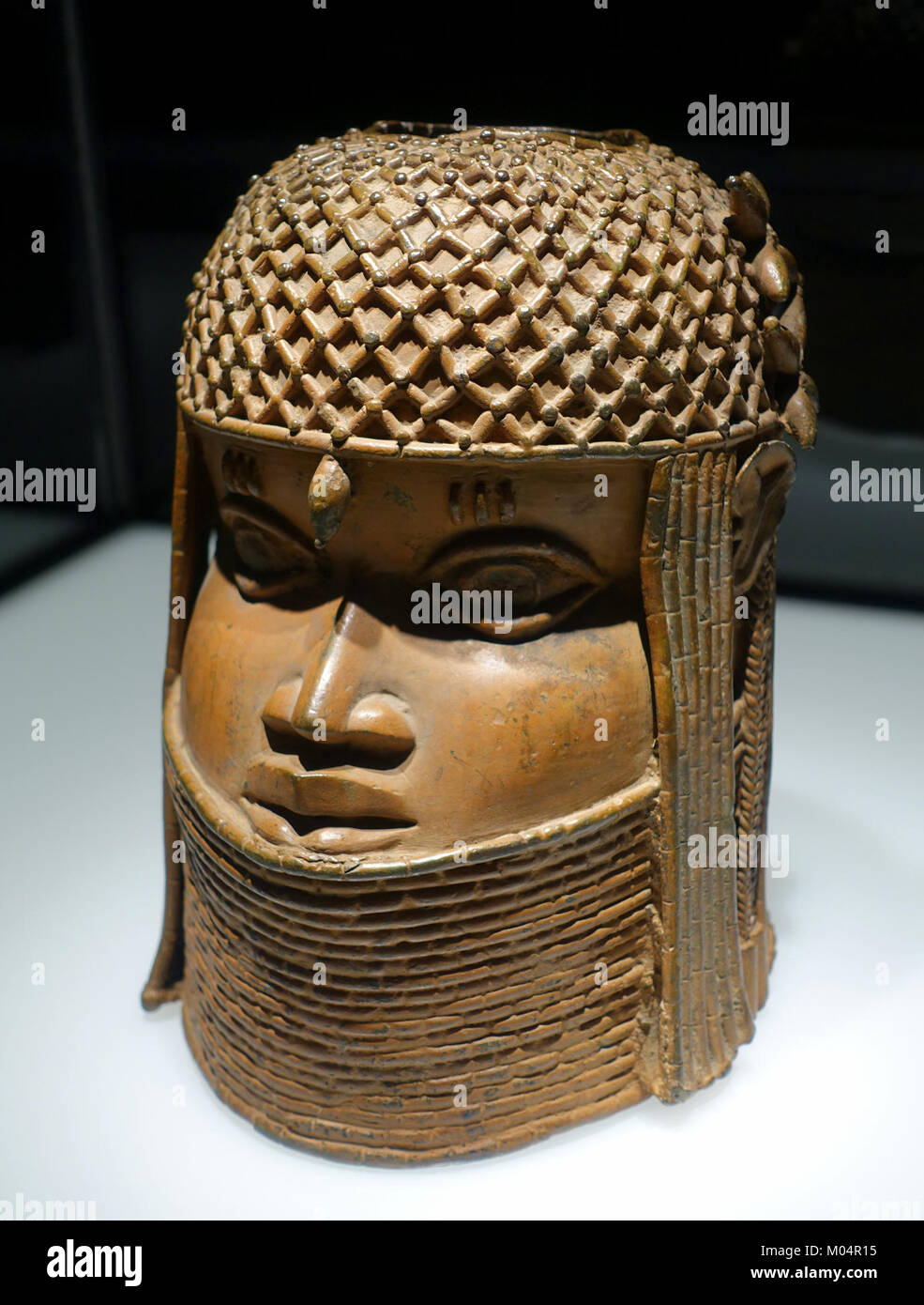A brass bust of an oba king from the Benin Kingdom in Nigeria, dating ...