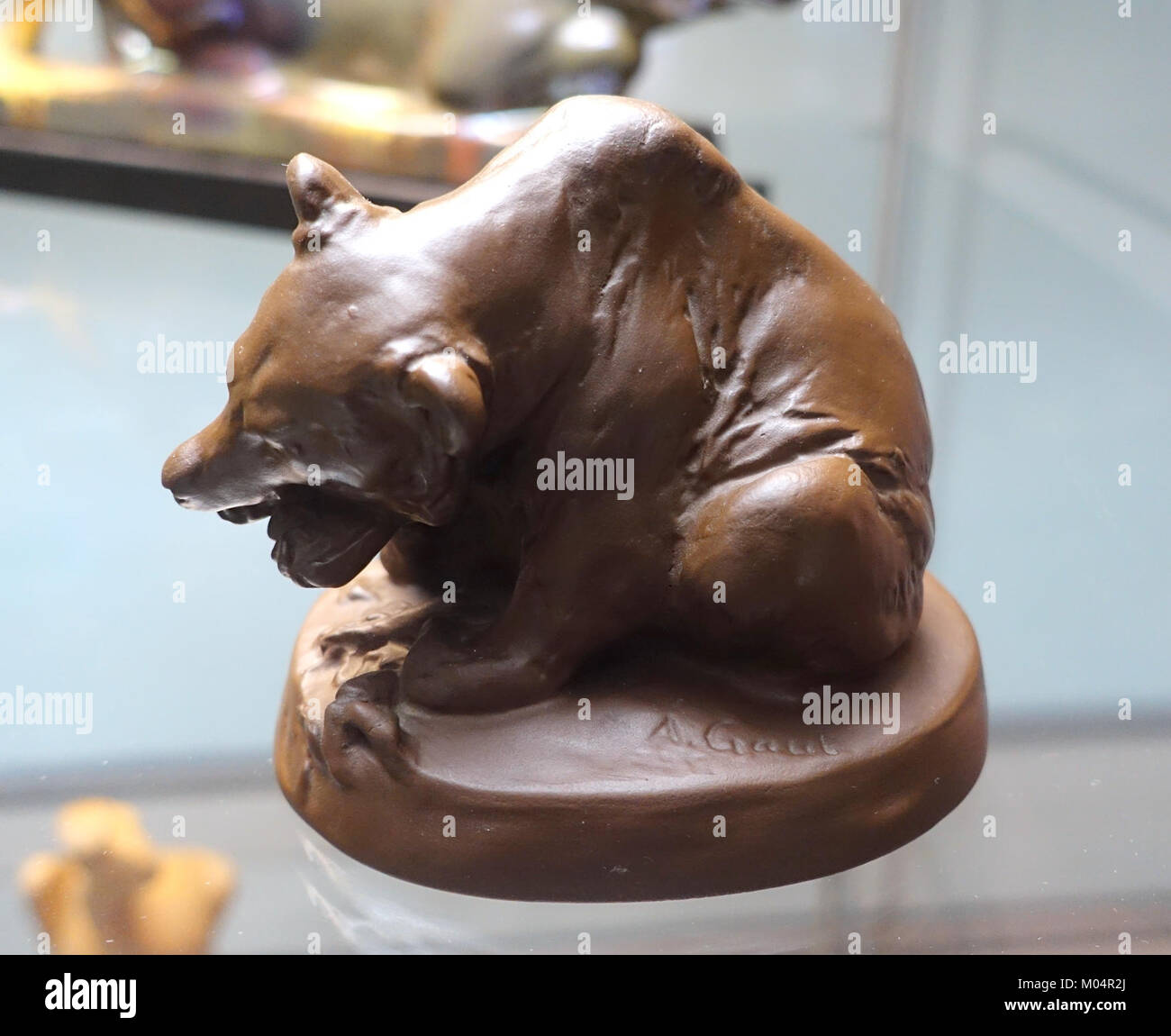 A depiction of a brown bear sculpture by August Gaul, created before ...