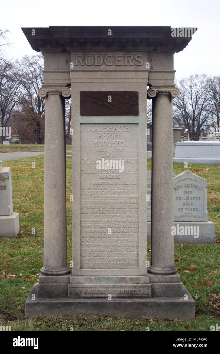 The Calbraith Perry Rodgers monument is located in Allegheny Cemetery ...