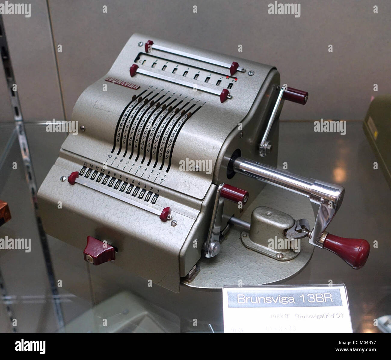 The Brunsviga 13BR is an early mechanical calculator on display at the ...