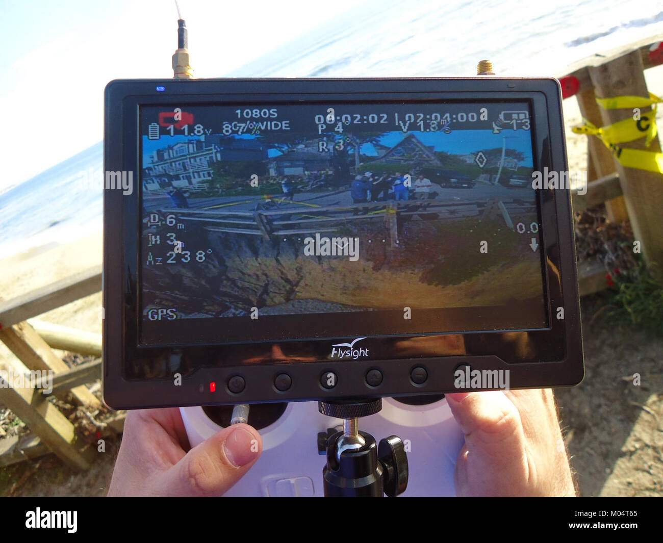 This image from California shows a control screen for a drone aircraft ...