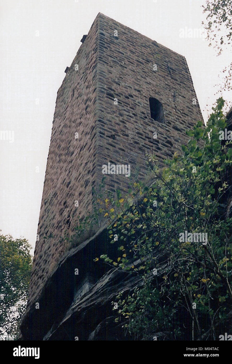 The Burgruine Scharfenberg Bergfried is a photograph of a castle ruin ...