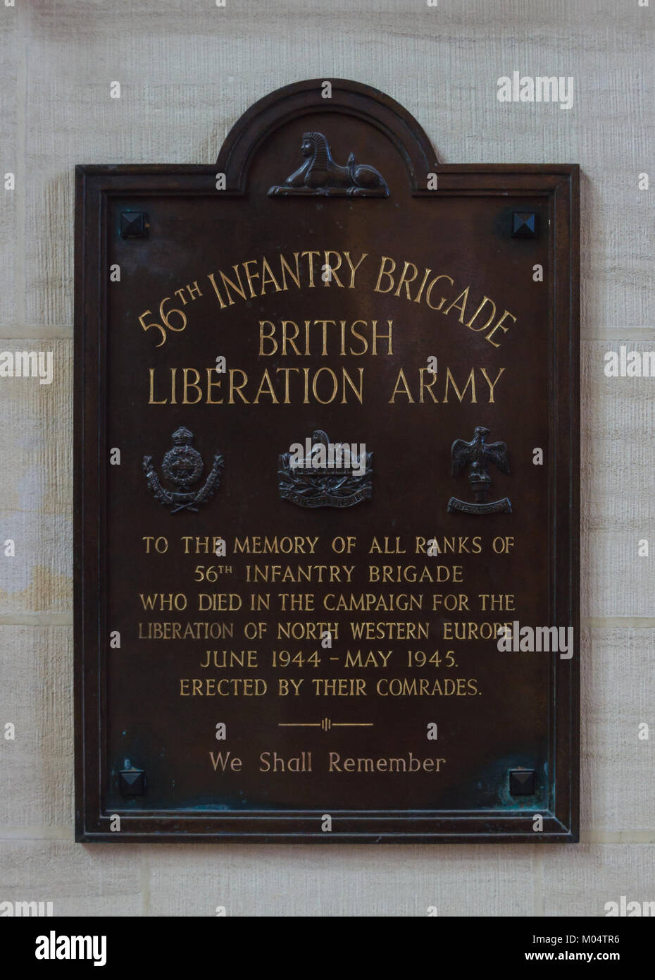 The plaque commemorating the British 56th Infantry Brigade is located ...