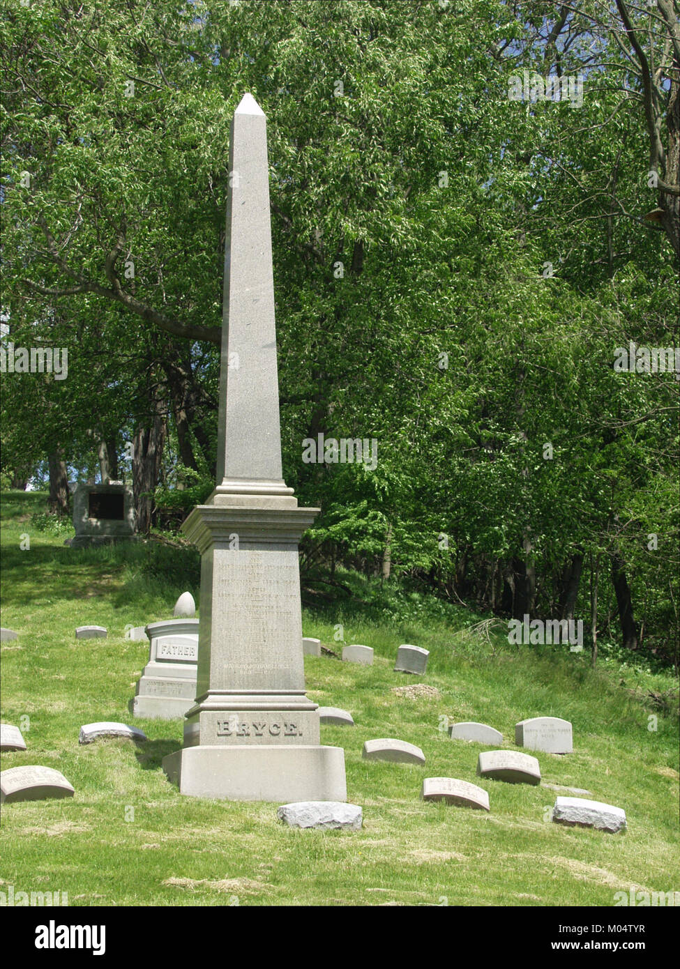 The Bryce Obelisk, built in 1893, located in Allegheny Cemetery. This ...