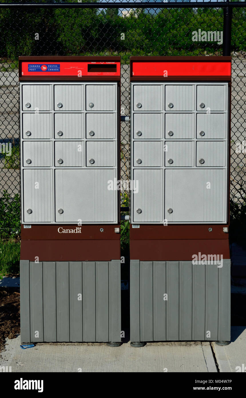 An image showing Canada Post community mailboxes, a vital part of the ...