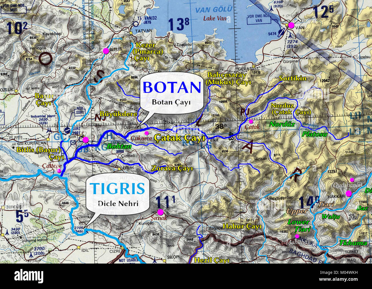 The Botan River is a significant waterway in the Middle East, running ...