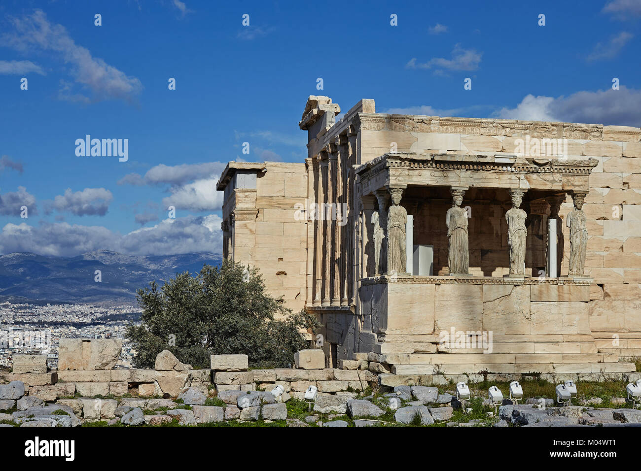 The Caryatids at the Temple of Erectheion, Acropolis, Athens Stock ...