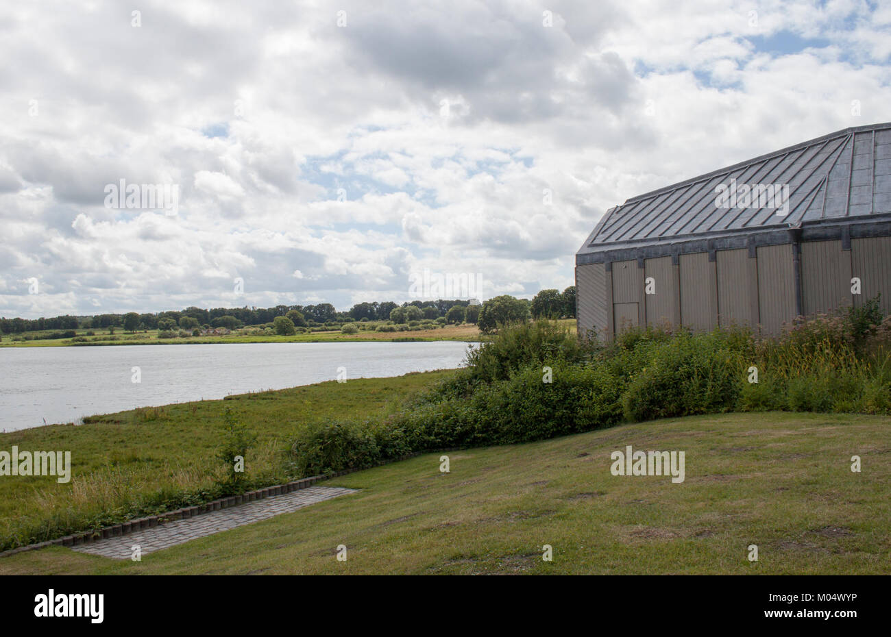 Building of the Hedeby Museum on the banks of the Haddeby Nor Stock ...