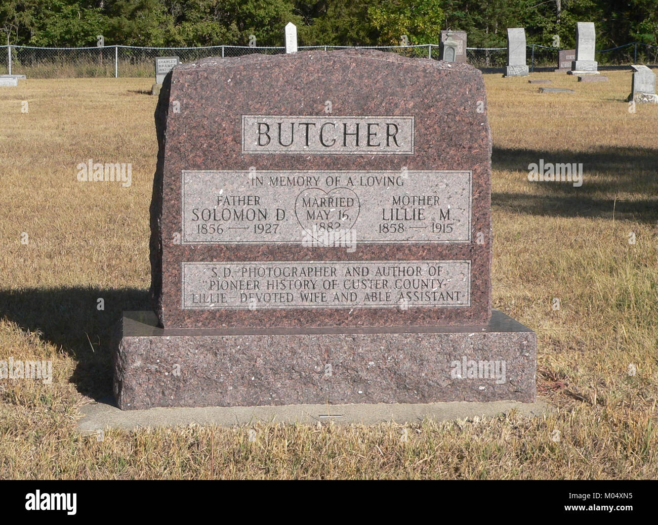 The tombstone of Butcher, Solomon, and Lillie marks the resting place ...