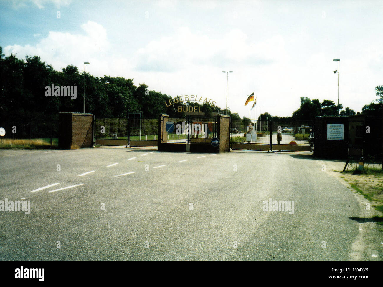 This image from 1987 depicts a scene at Legerplaats, Budel. It captures ...