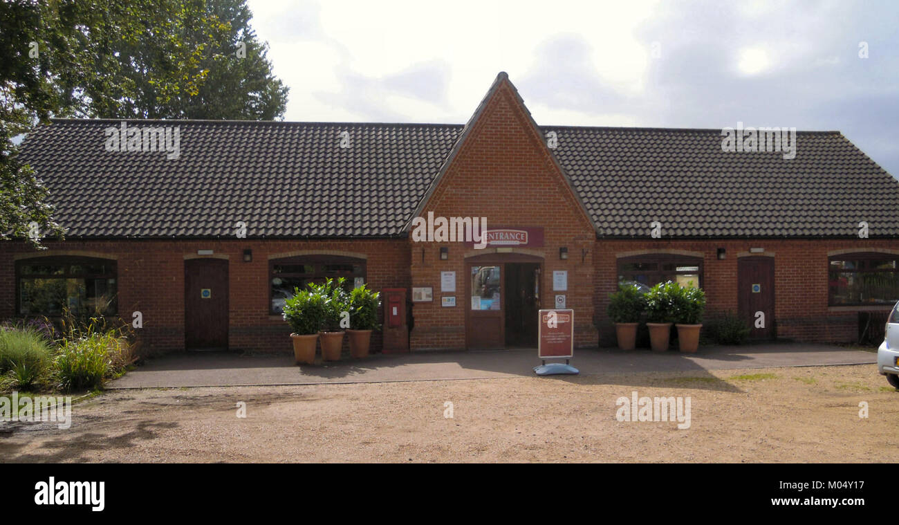 The entrance to Bressingham Steam, a well-known steam railway museum ...