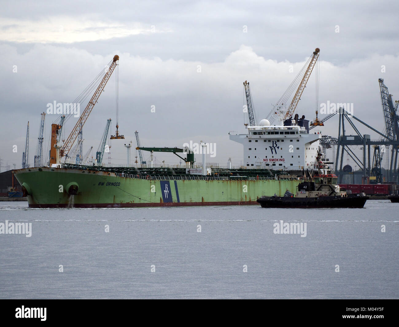 The BW Orinoco, a ship built in 2007, is identified by its IMO number ...