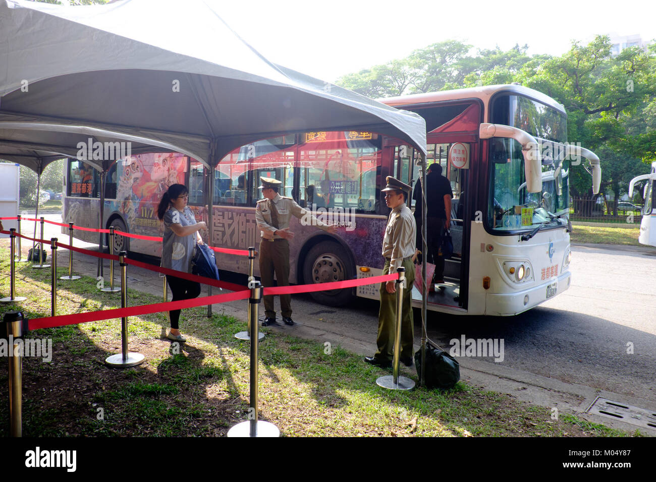 A bus stop on the Yellow Line Shuttle Bus route that connects to ...