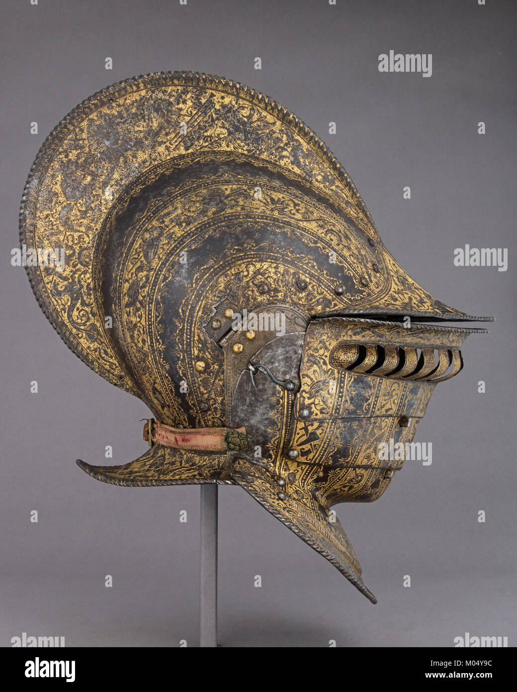 This artifact is a Burgonet, a type of medieval European helmet ...