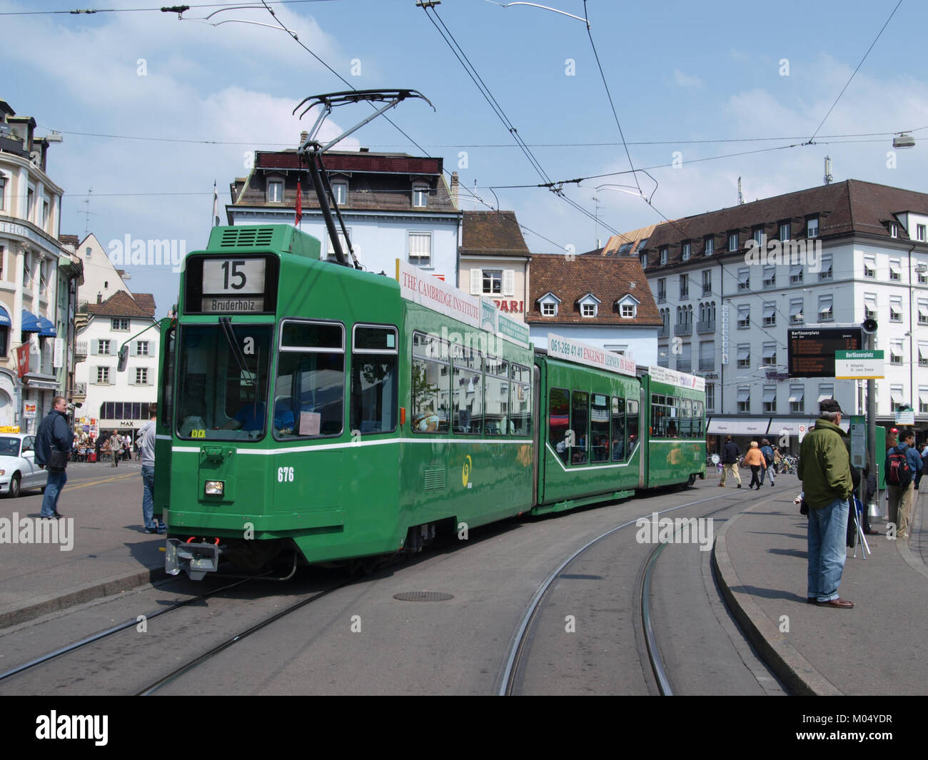 BVB Tram car 676, line 15 towards Bruderholz at Basel, Switserland ...