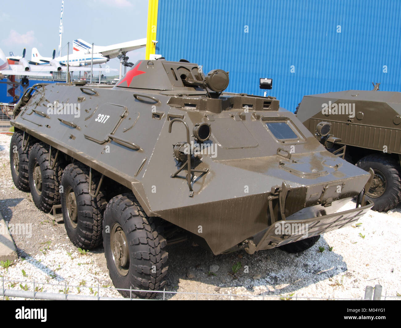 The BTR-60 is a Soviet-era armored personnel carrier. On display at ...