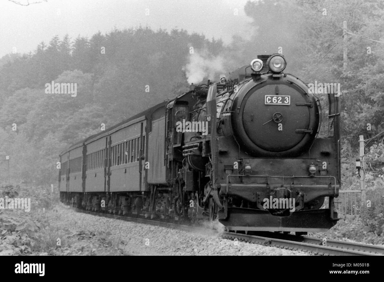 The C62 3, a famous Japanese steam locomotive, is seen running toward Kuchan. This locomotive ...