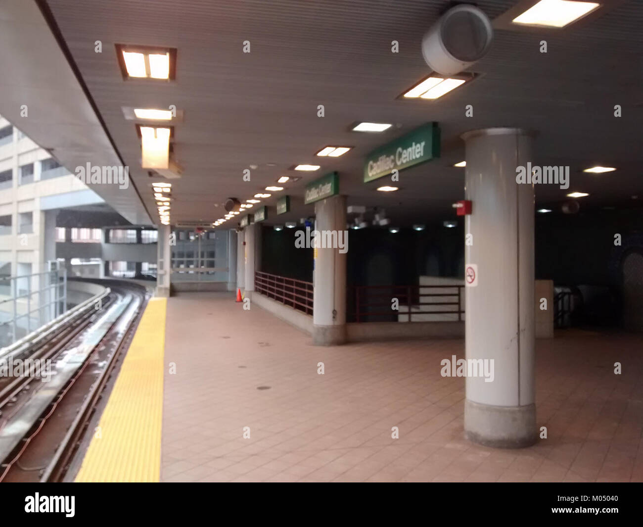 The Cadillac Center, a station on the Detroit People Mover, is part of ...