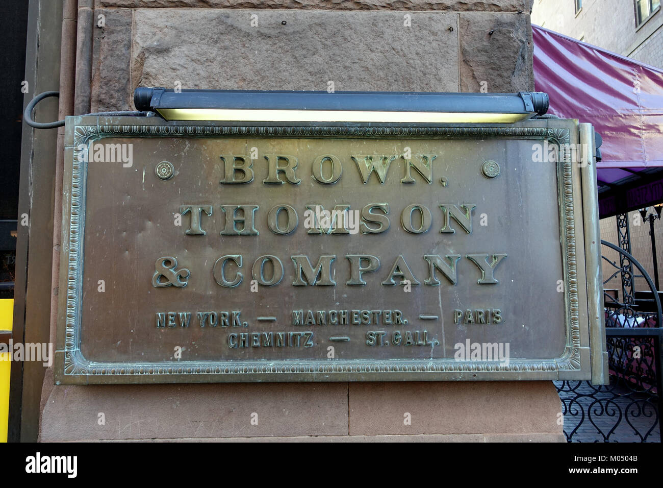 The Brown, Thompson & Company plaque in Hartford, Connecticut, marks ...