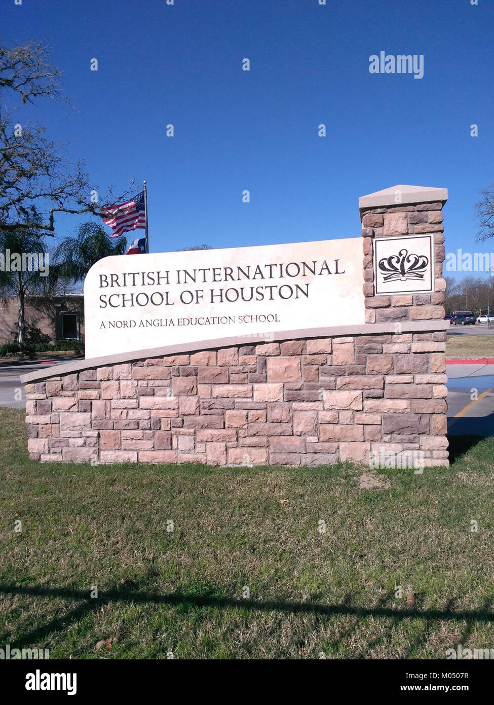 Photograph of the sign for the British School Houston, an educational ...