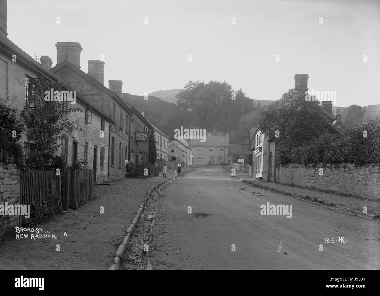 Broad Street in New Radnor, a small town in Wales, features historic ...