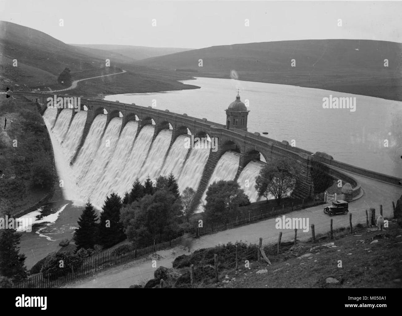 The Caban Coch dam in Elan Valley, Wales, part of the Elan Valley ...