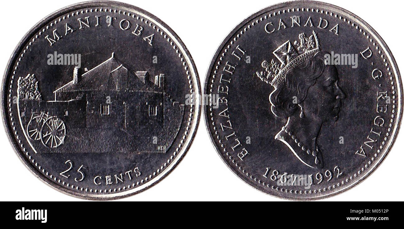 The 1992 Canada $0.25 coin from Manitoba commemorates the province's ...