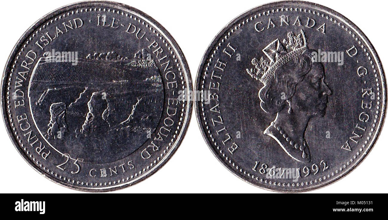 A 1992 Canadian quarter featuring Prince Edward Island, showcasing the ...