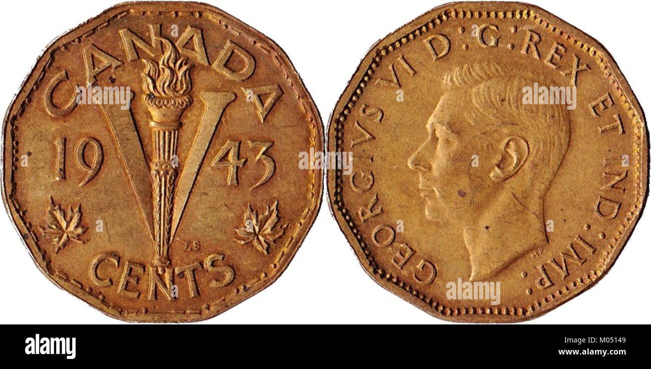 The Canada $0.05 coin from 1943 is a part of Canadian currency history ...