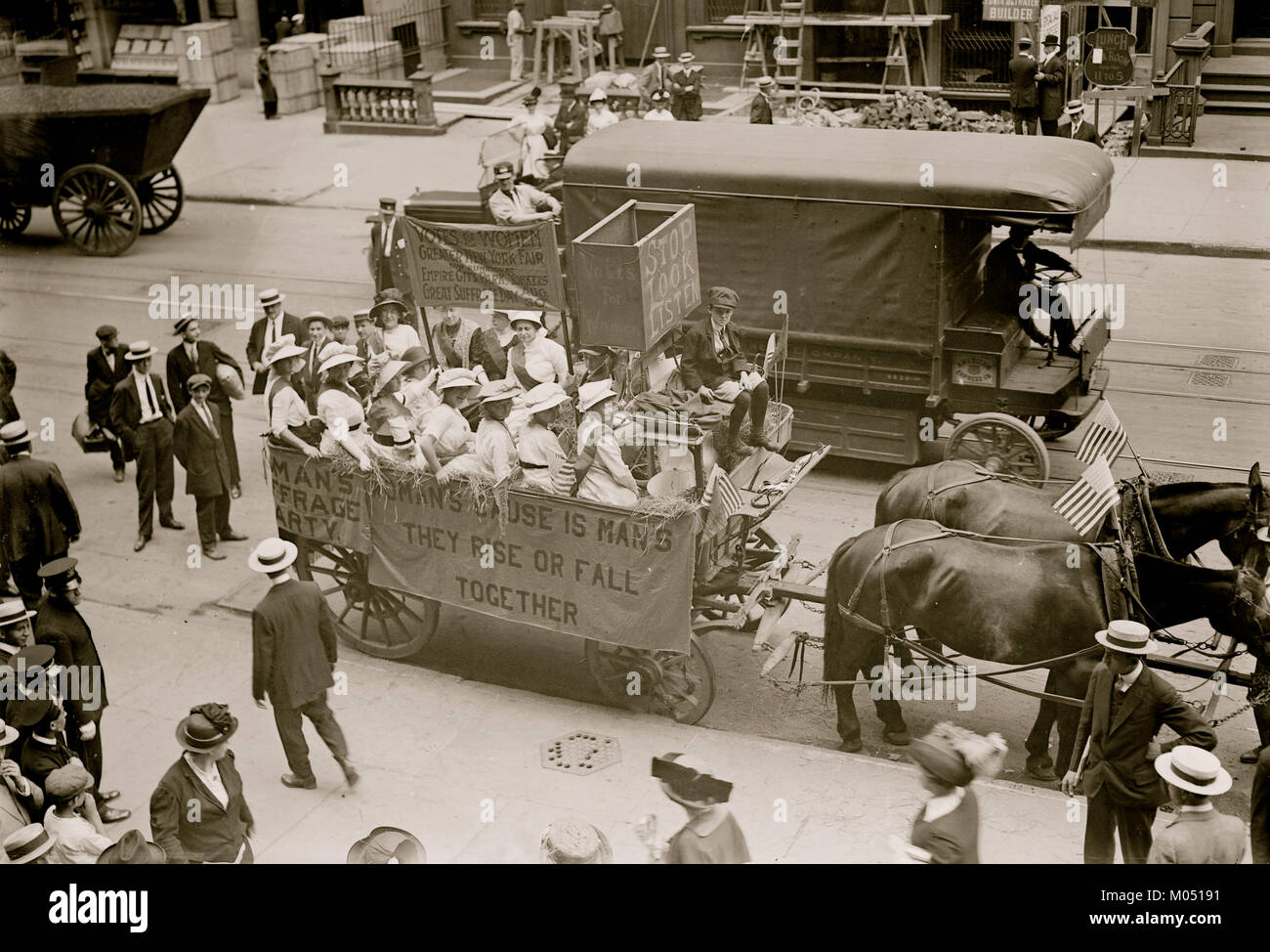 Suffrage Hay Wagon Stock Photo - Alamy