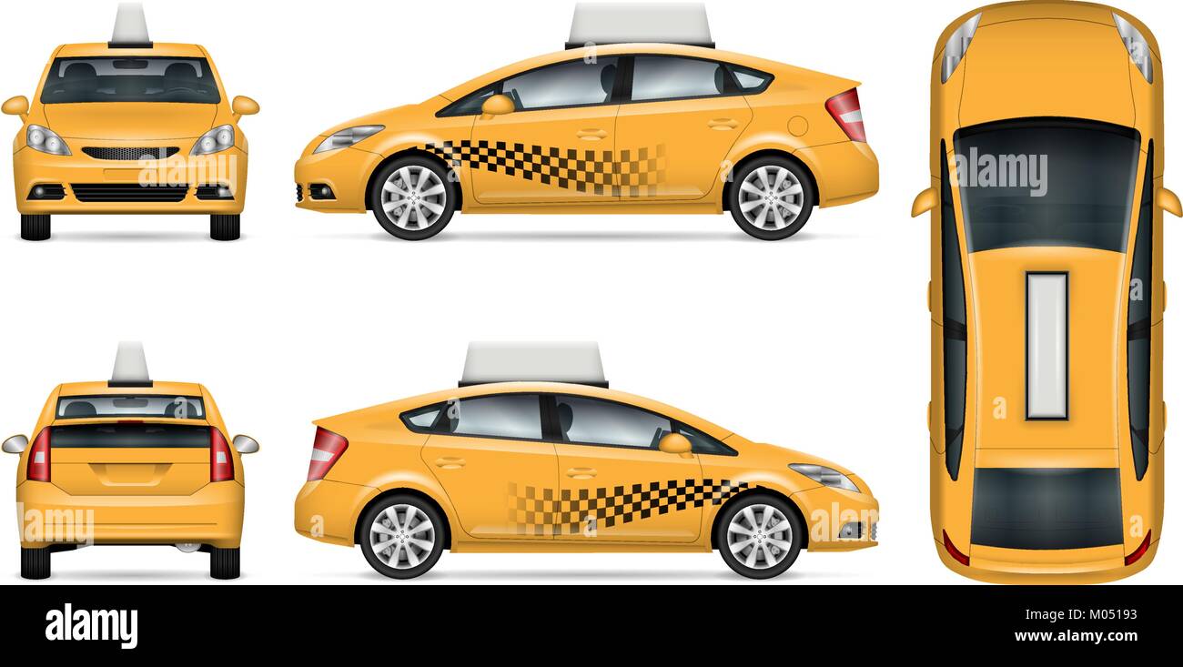 Taxi cab vector mock up for advertising, corporate identity. Isolated ...
