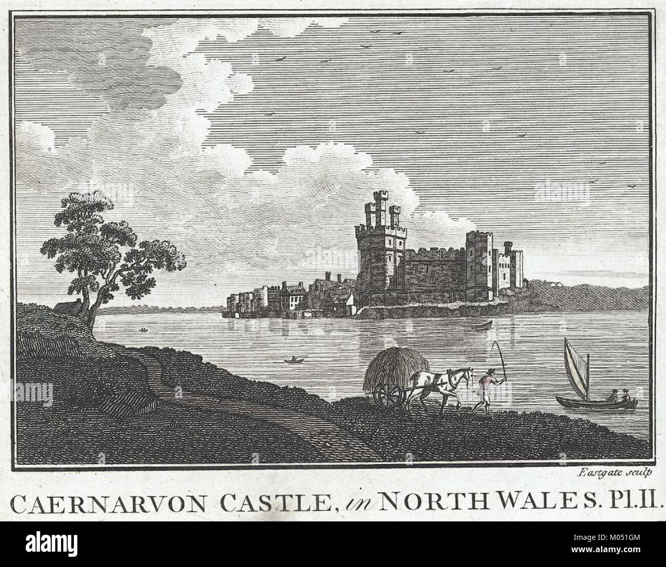 Caernarfon Castle in North Wales is a historical landmark, famous for ...