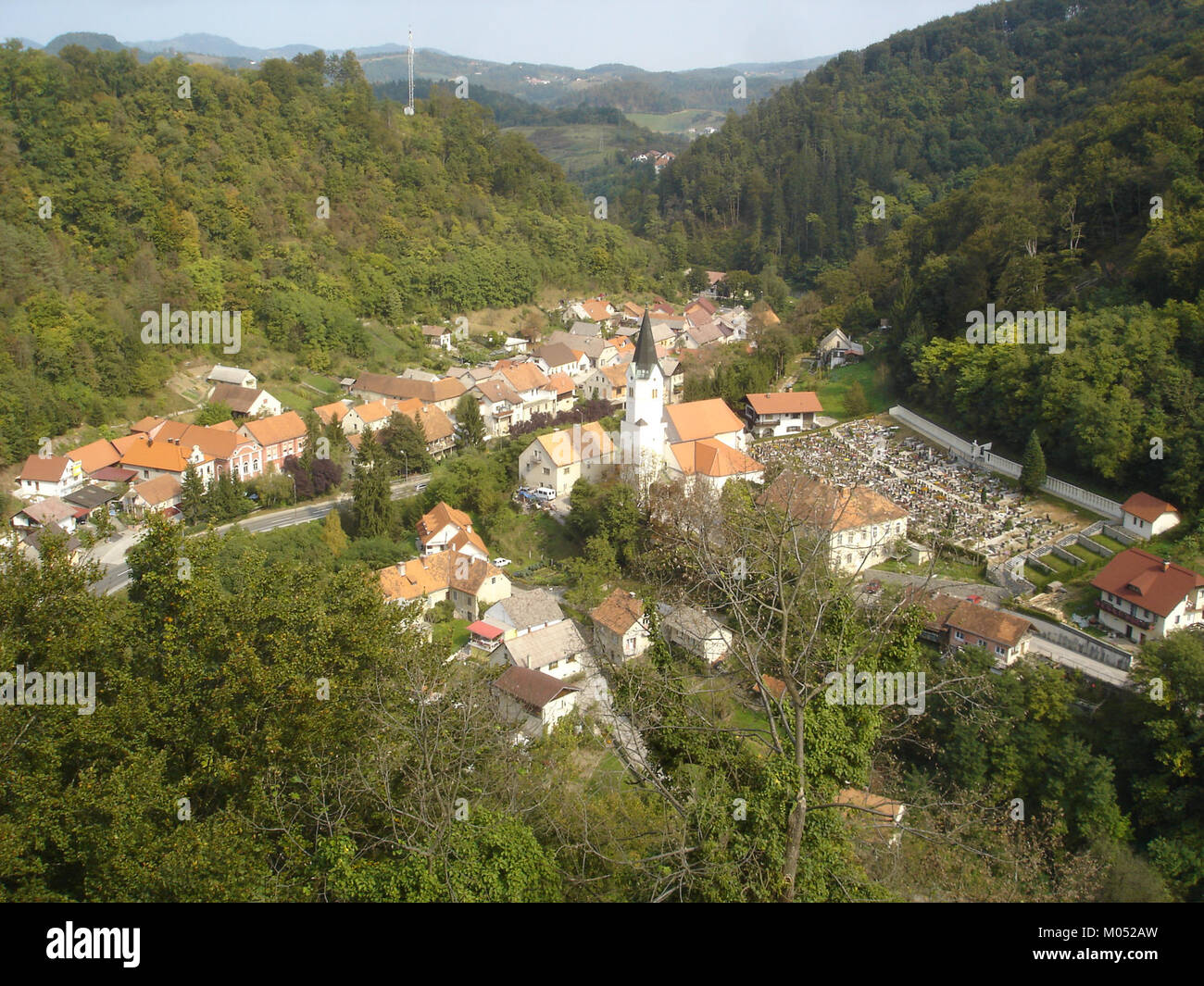 The image titled 'Brestanica iz gradu' shows Brestanica, a town in ...