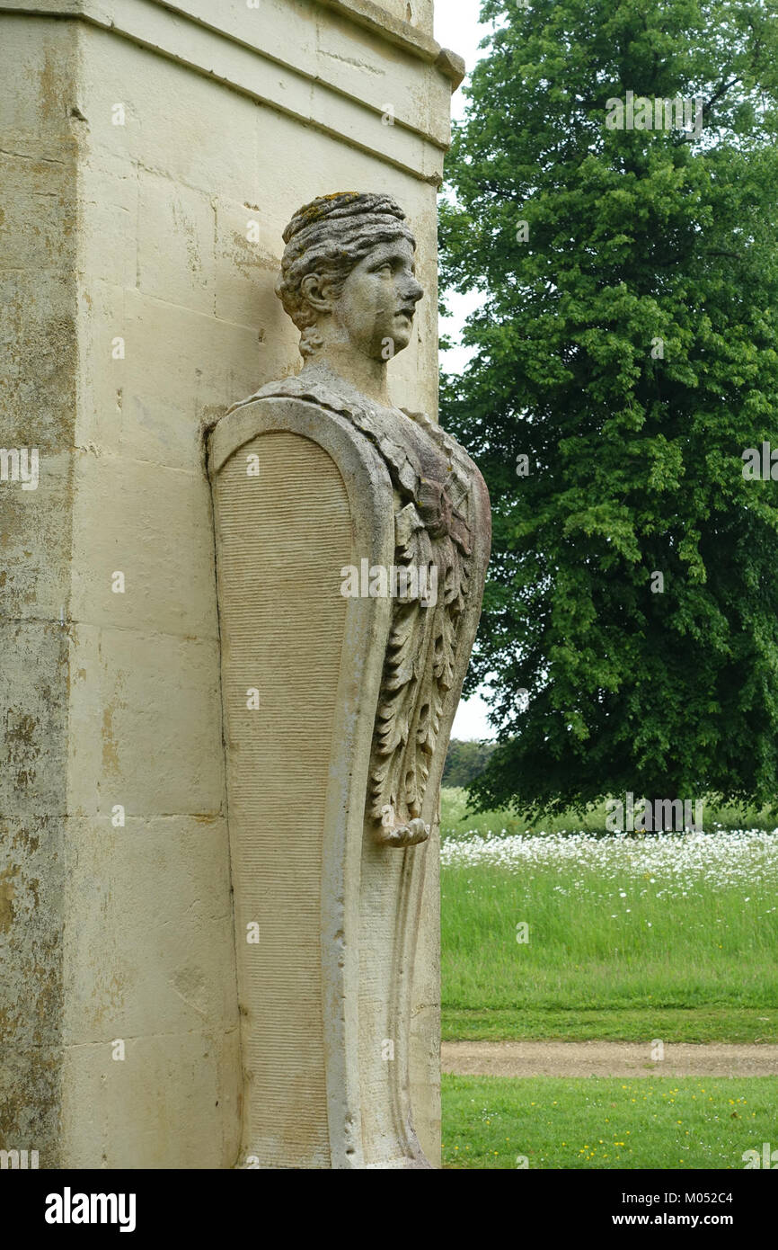 A bust titled 'Fane of Pastorial Poetry' located in Stowe ...
