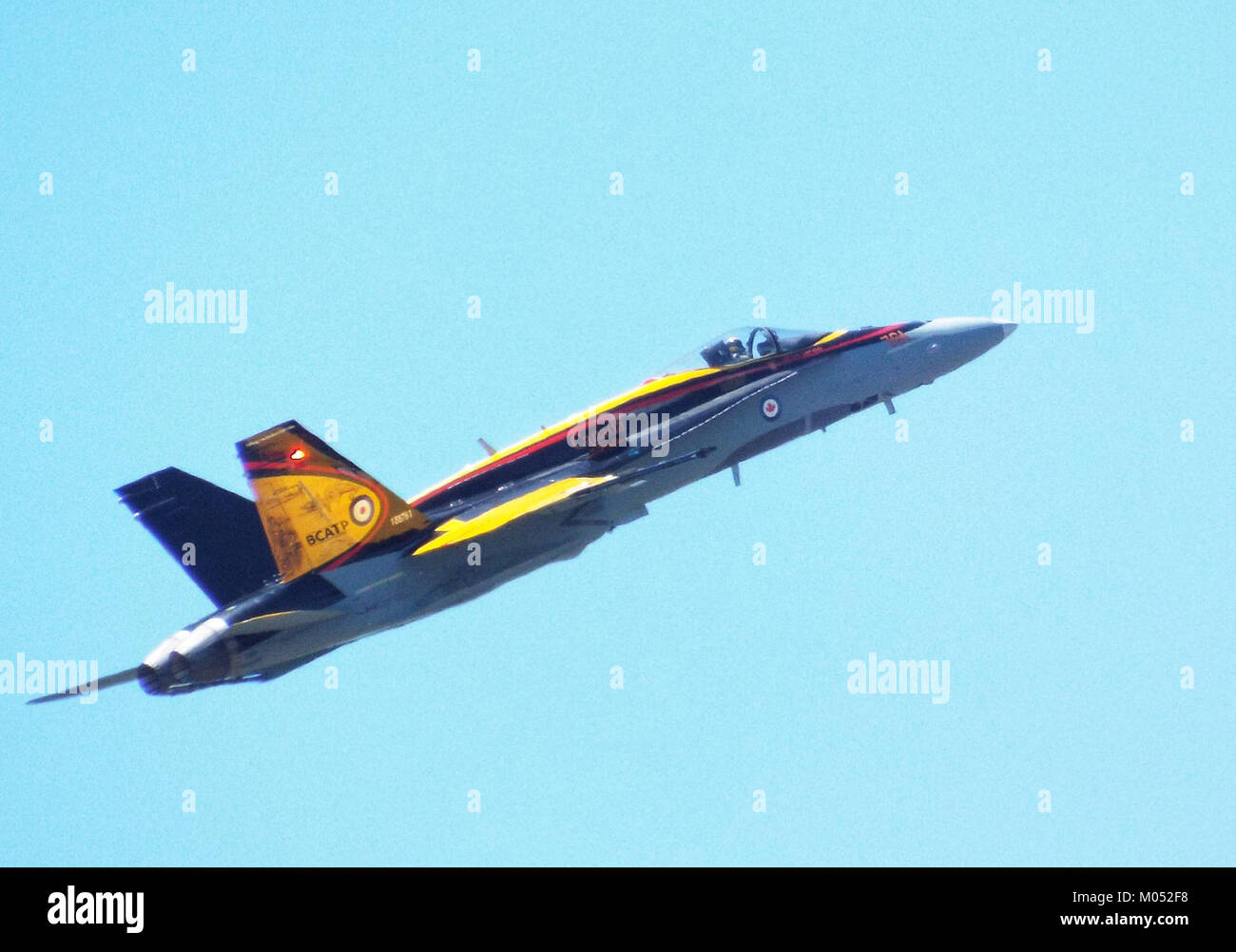 A Canadian Air Force CF-18 Hornet jet performs at an air show. Known ...