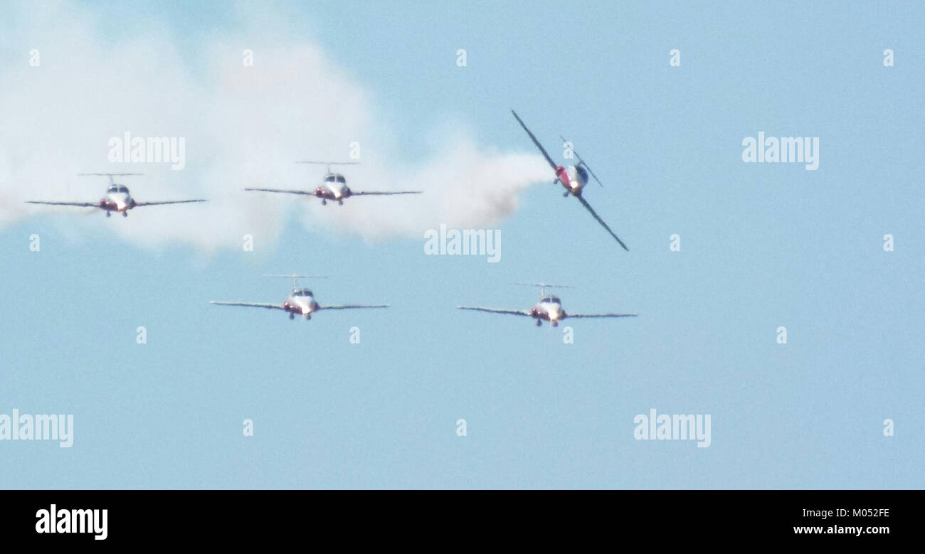 A formation flight of Canada's Snowbirds, the country's premier ...