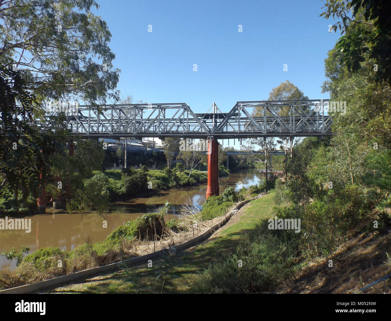 The Bremer River Rail Bridge, located in North Ipswich, Queensland, is ...