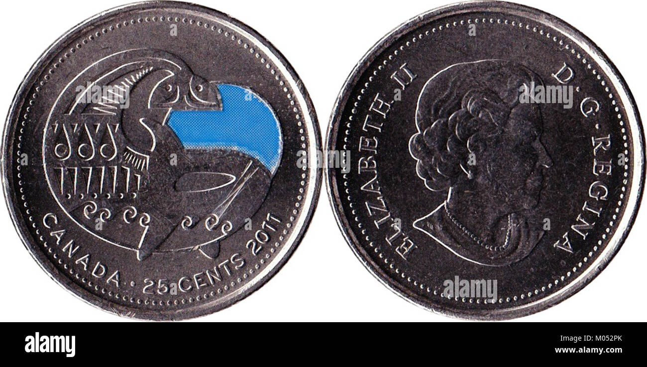 This 2011 Canadian quarter features a colorized depiction of an orca ...