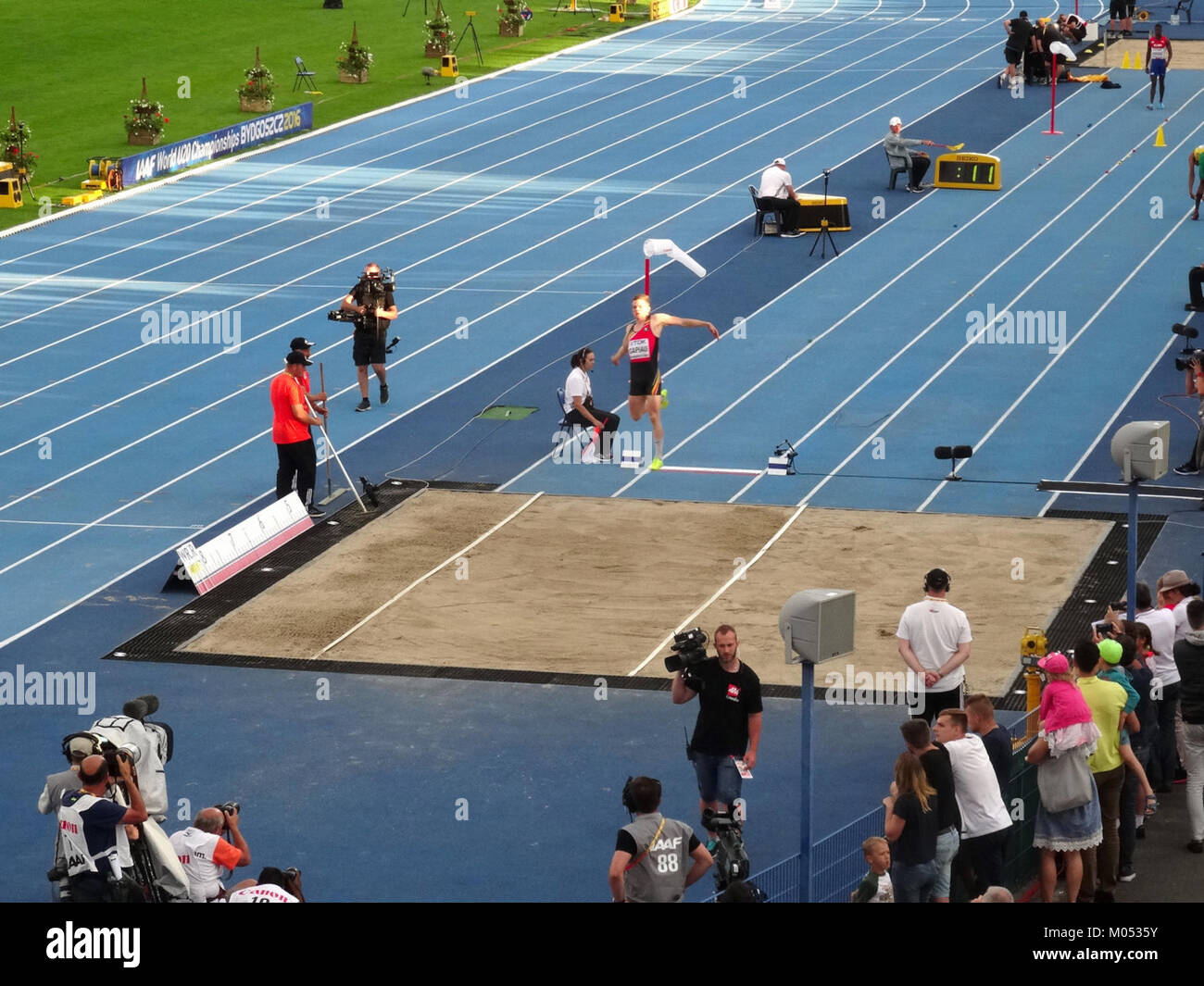 The menâ€™s long jump final at the 2016 IAAF World U20 Championships in ...