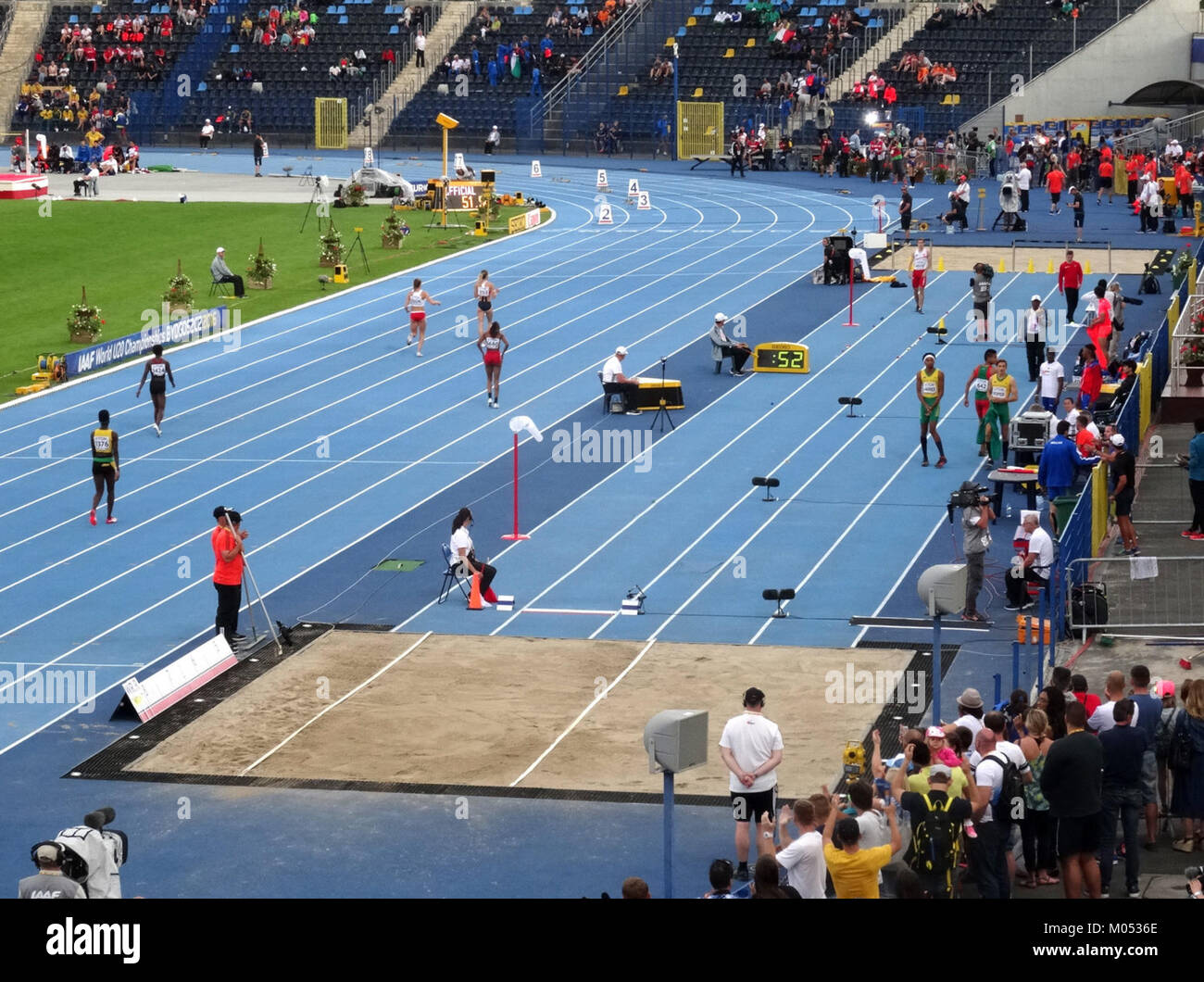 The men's long jump final at the 2016 IAAF World U20 Championships in ...
