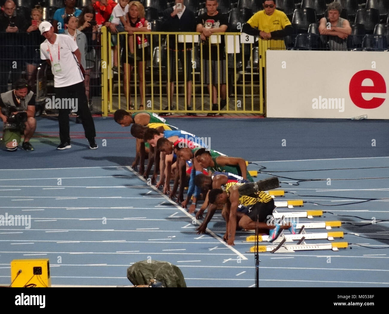 The 100m men's final at the 2016 IAAF World U20 Championships in ...