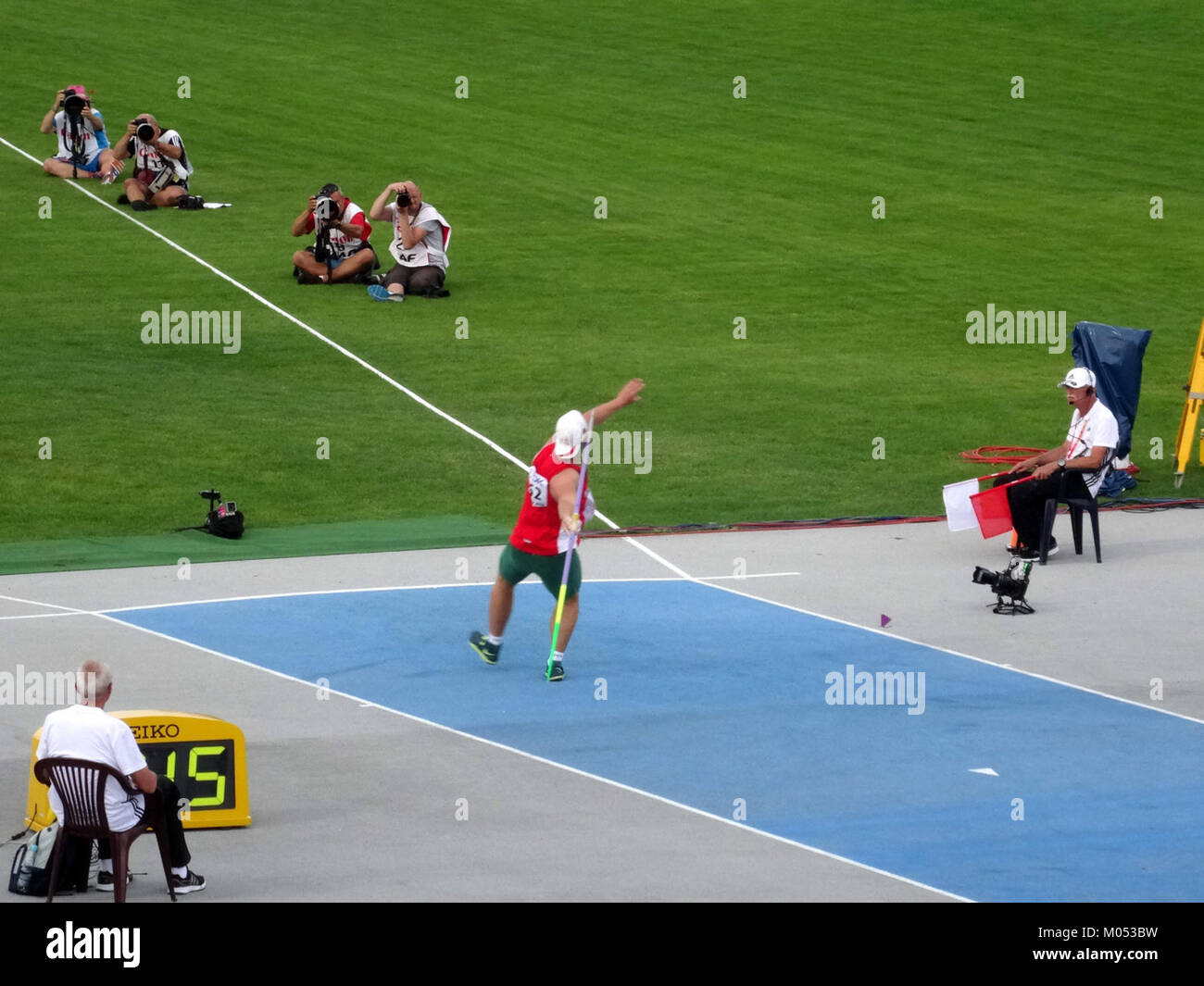 The men's javelin throw final at the 2016 IAAF World U20 Championships ...