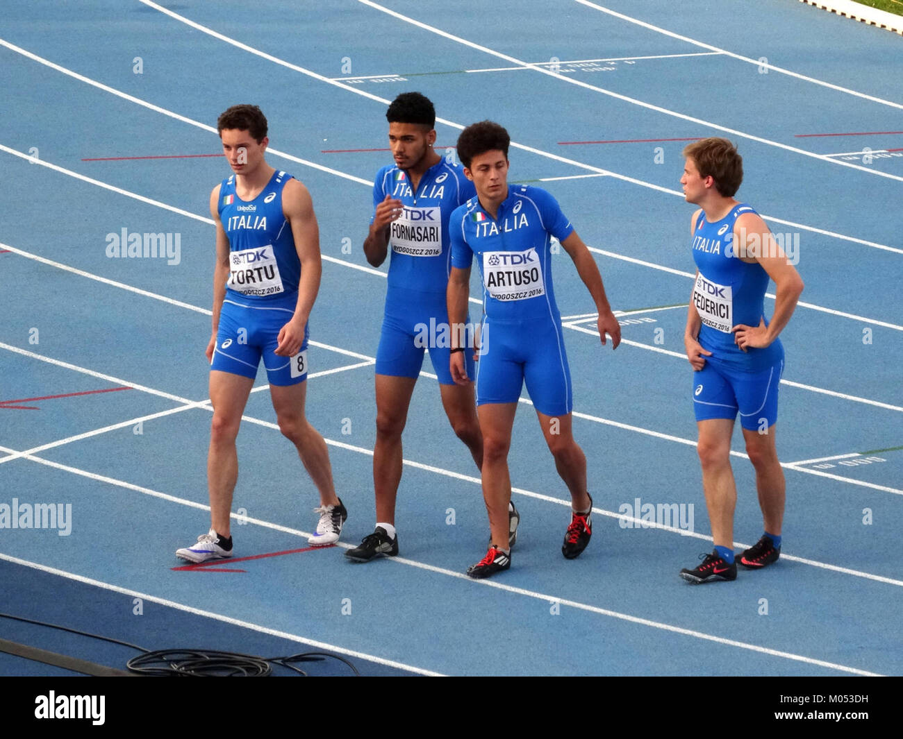 The 4x100m relay men's final at the 2016 IAAF World U20 Championships ...