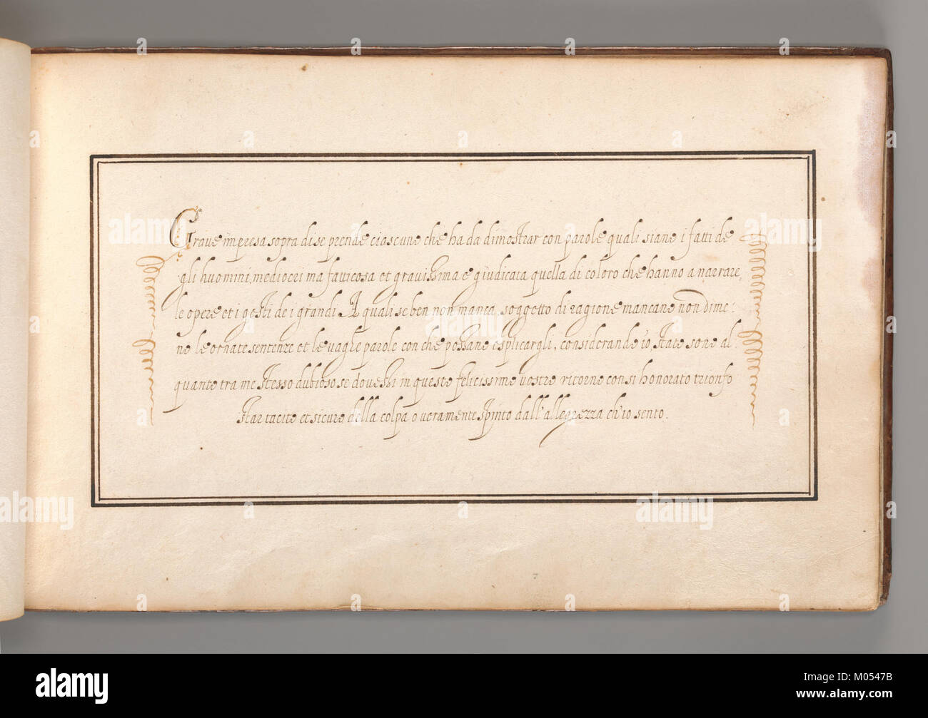 The calligraphic exercise in Italian, part of the Metropolitan Museum ...