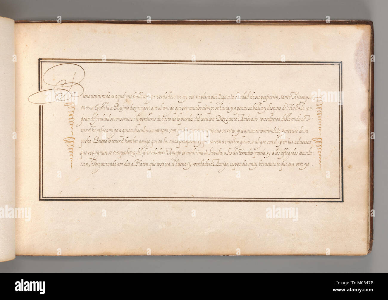 This calligraphic exercise, created in Spanish, showcases the artistry ...