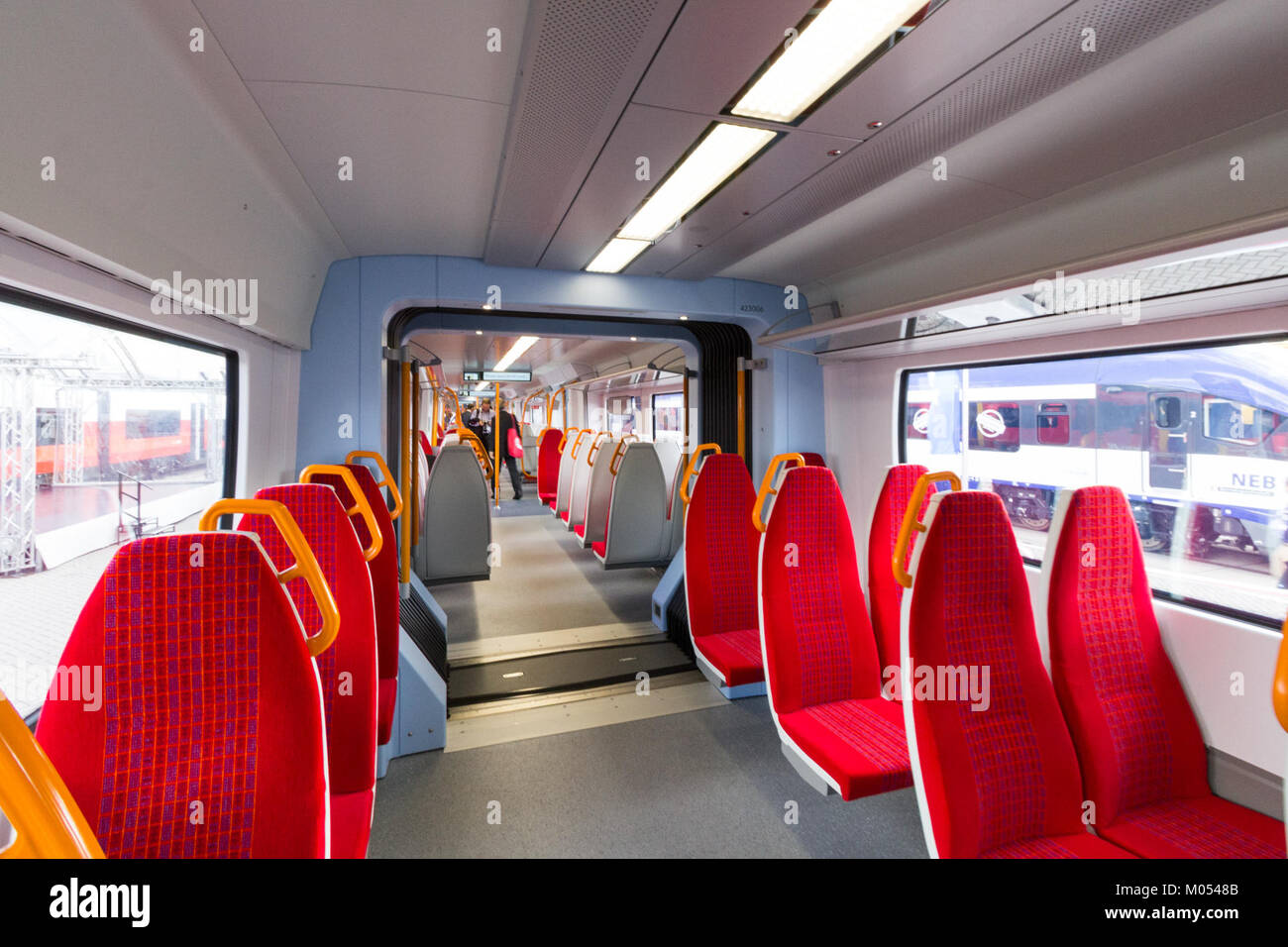 The British Rail Class 707s are trains used by South West Trains in the UK. This image shows ...