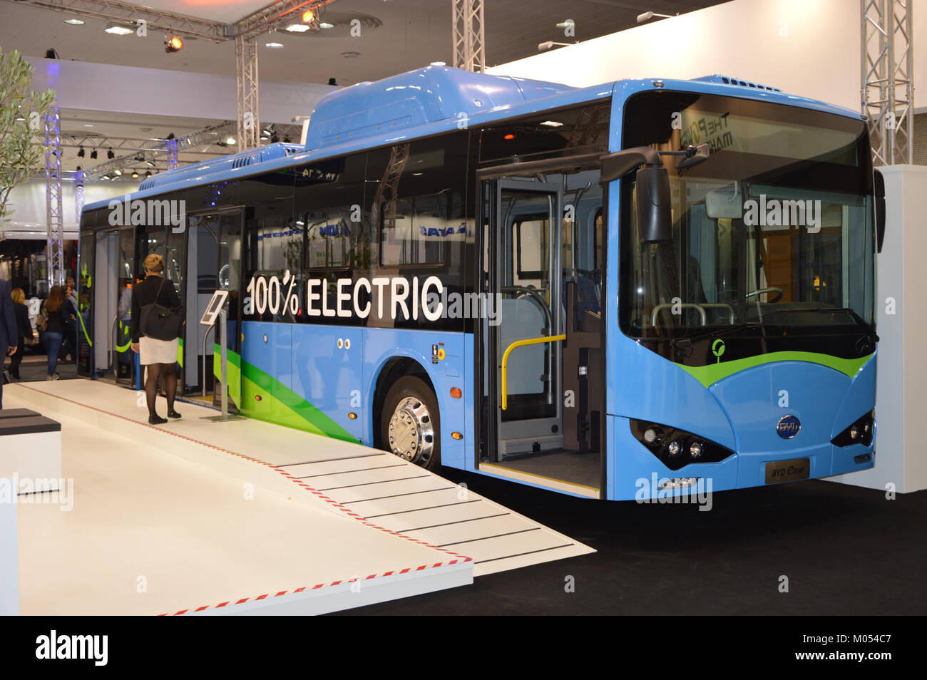 The BYD electric bus at the IAA 2016 exhibition showcases the companyâ ...
