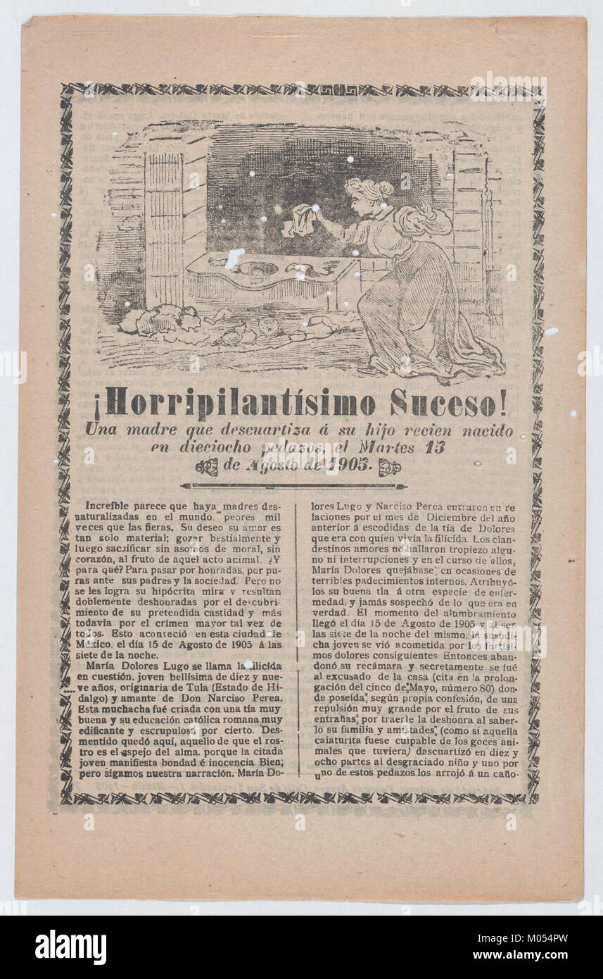 José Guadalupe Posada's 1905 broadsheet depicts a woman finding a crime ...